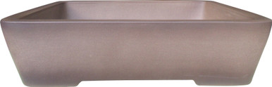 16" Unglazed Rectangle Smooth Rounded Bonsai Pot (dark sand)