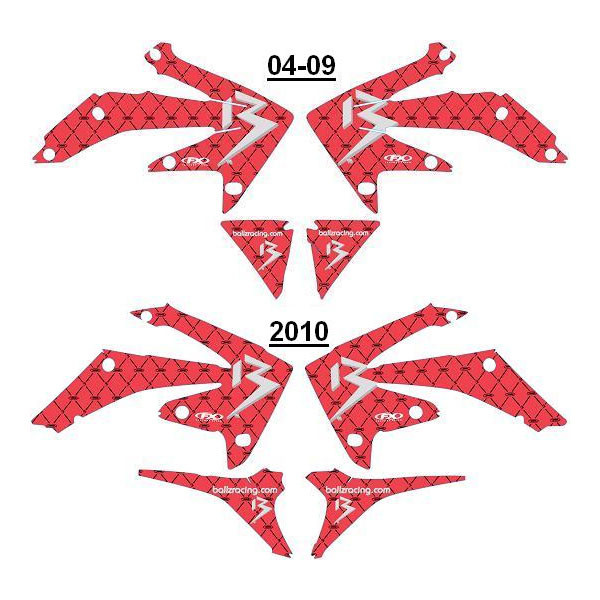 HONDA CRF250R CLASSIC GRAPHIC KIT, motocross graphics, motorcycle graphics