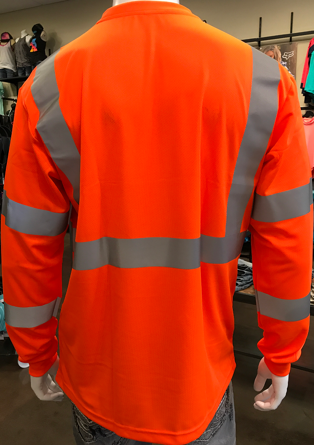 Class 3 High-Visibility ORANGE Long Sleeve T-Shirt - Ballz Racing