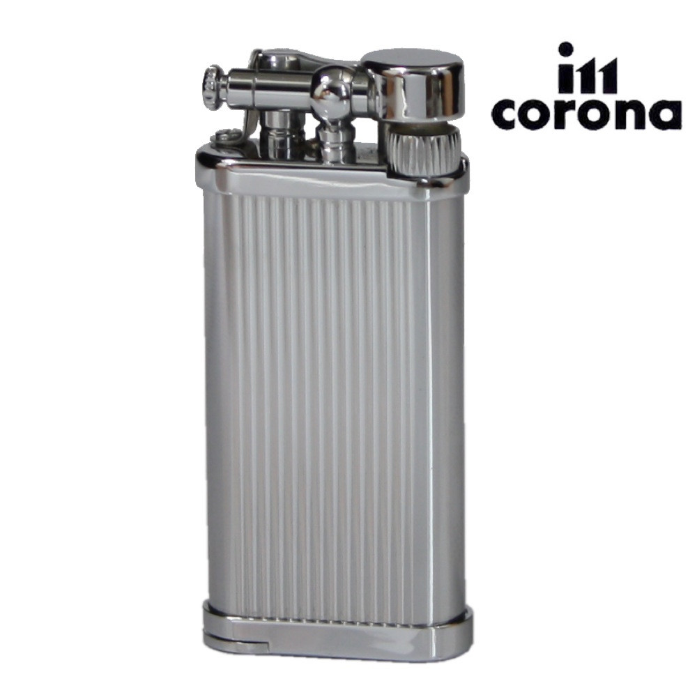 IM Corona - Old Boy Chrome Stripes Pipe Lighter (64-3306) - GQ Tobaccos