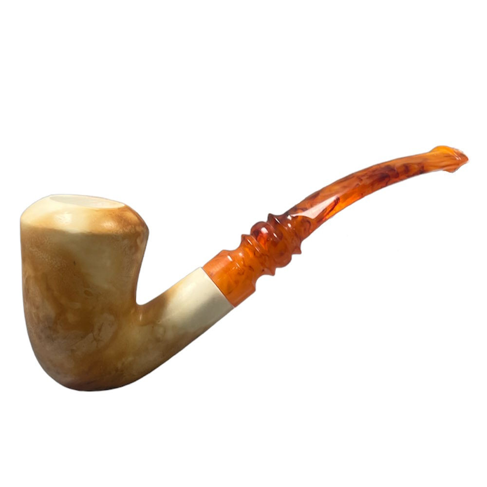 Star Meerschaum - Bent Calabash - Amber Stem - GQ Tobaccos