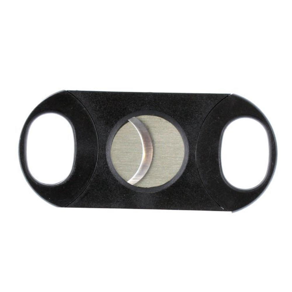 Black Plastic Double Blade Cigar Cutter - 60 Ring Gauge | GQ TOBACCOS