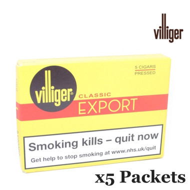 Villiger - Export Pressed - 5 Packets of 5 Cigars