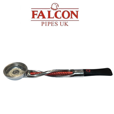 Falcon - Shillelagh - Twisted Chrome and Red Pipe Stem