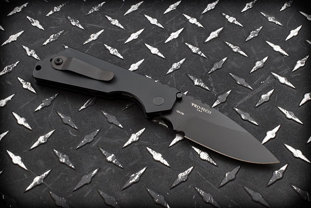 Strider/Protech SnG Automatic knife Solid Black Aluminum - 2403 ...