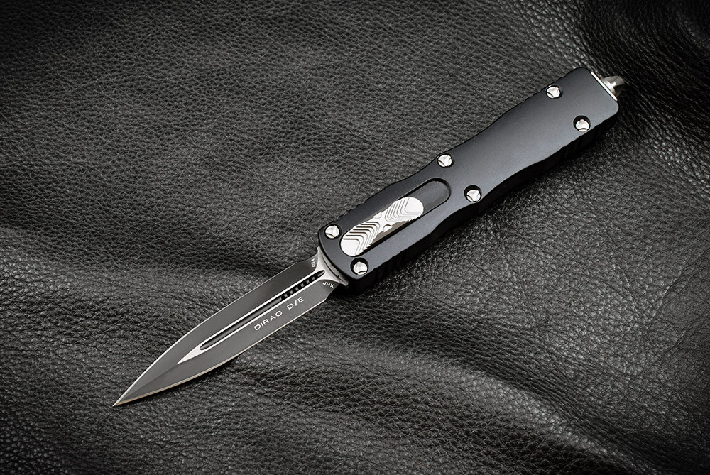 Microtech Knives Dirac Dagger OTF Automatic Knife Black Two-Tone Blade ...