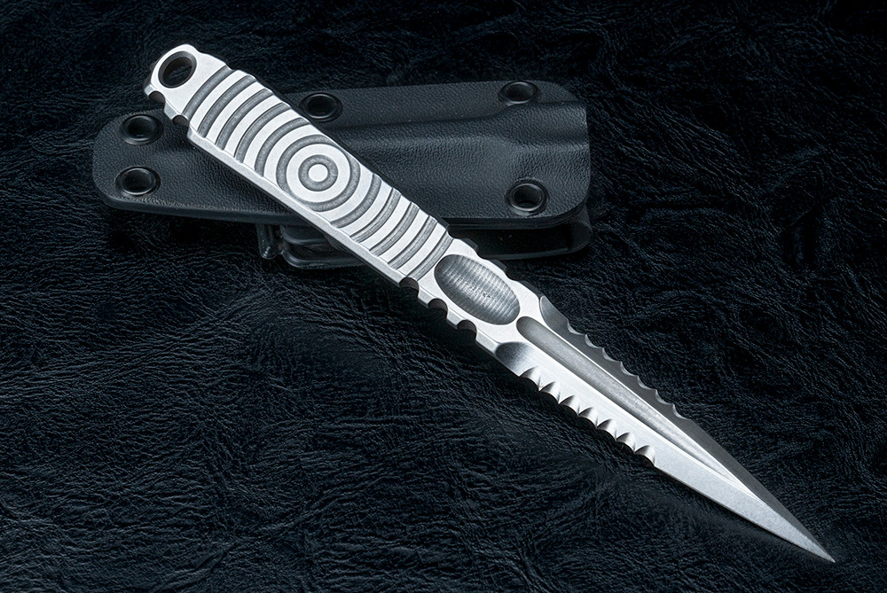 Knight Elements Prototype Run OSS Dagger w/ Serrations and Kydex ...