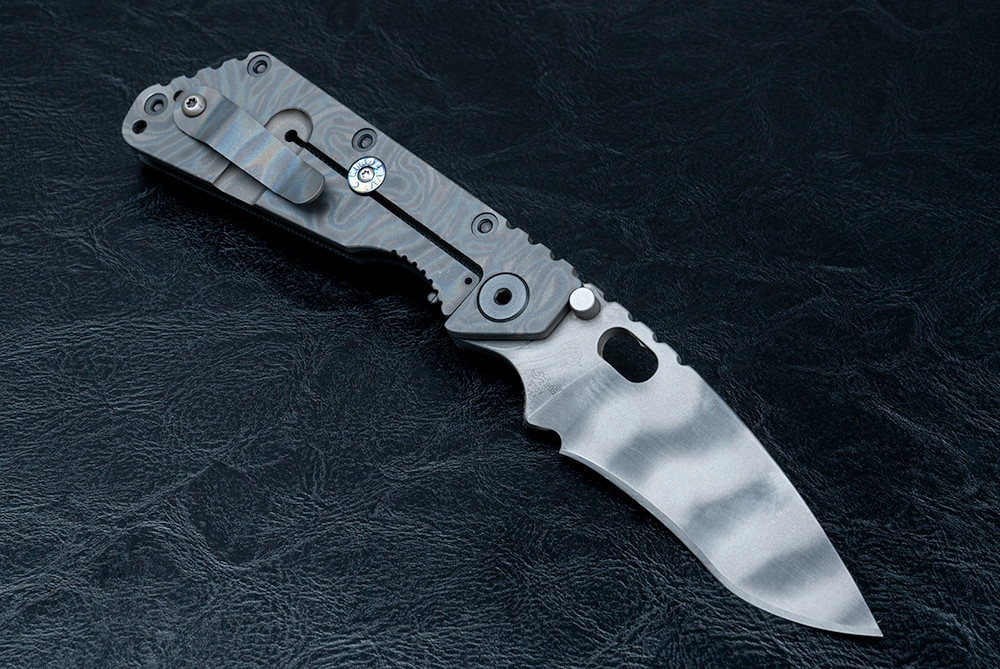 Strider Knives Old School SMF Hybrid Tiger Stripe Recurved Tanto Blade ...