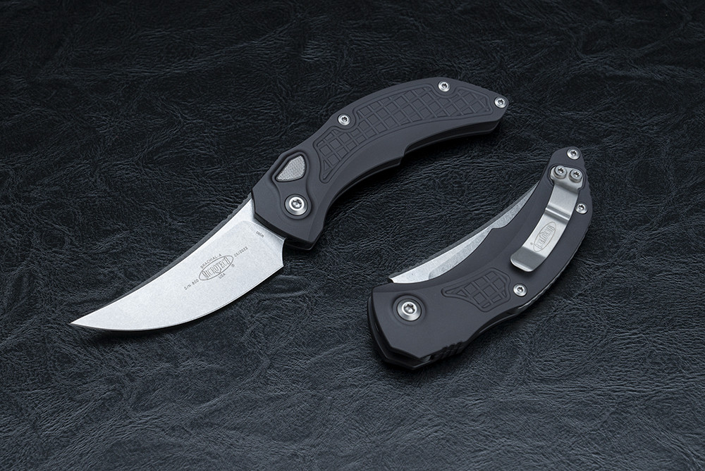 Microtech Knives Brachial Automatic Knife Stonewash Blade w/ Black ...