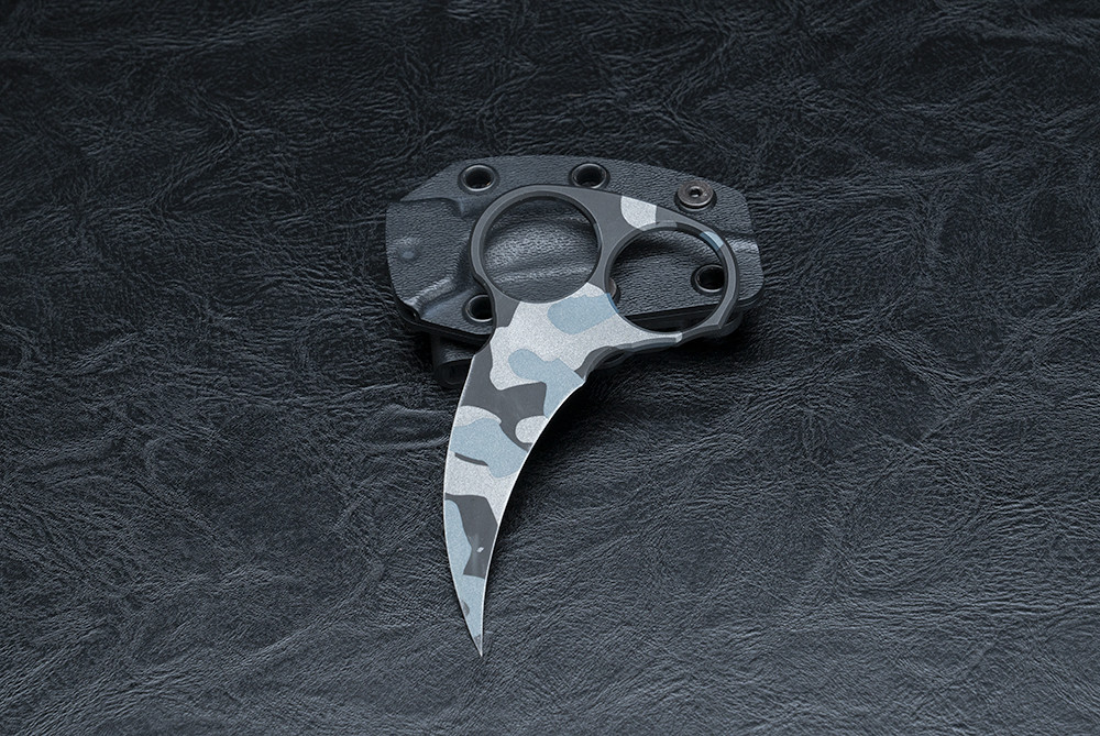 McNees Custom Knives PM Retainer Backup Fixed Blade Urban Camo Finish w ...