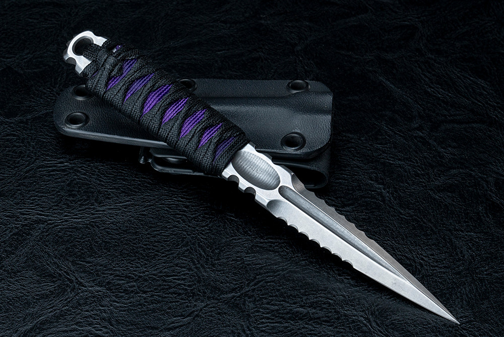 Knight Elements Custom OSS Dagger Partially Serrated Blade w/ Cord Wrap ...