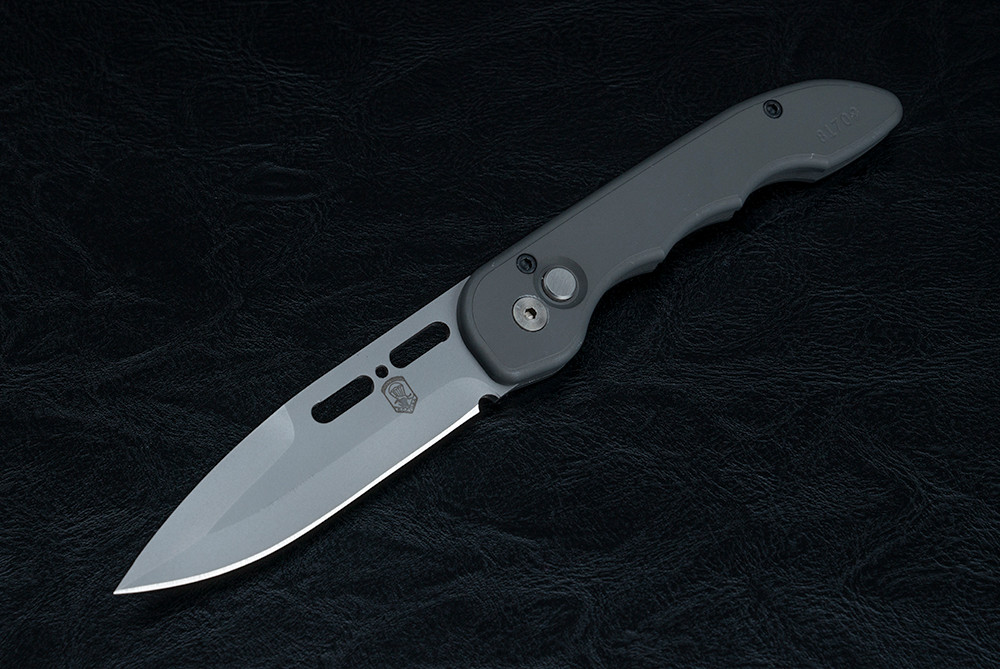 Rob Dalton Gypsy Automatic Knife Bead Blast Blade w/ Grey Aluminum ...