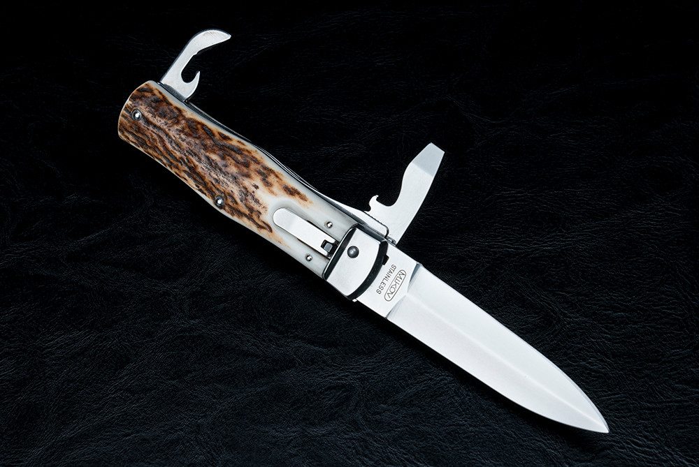 Mikov Knives Predator 241 Multi-Tool Lever Lock Automatic Knife Dagger ...