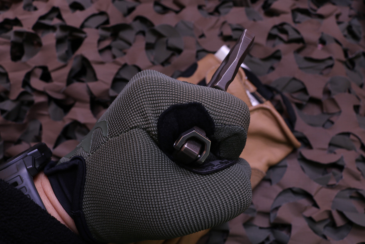 Raidops Custom Push Punch Titanium Knuckle Dark Brown Finish - Tactical ...