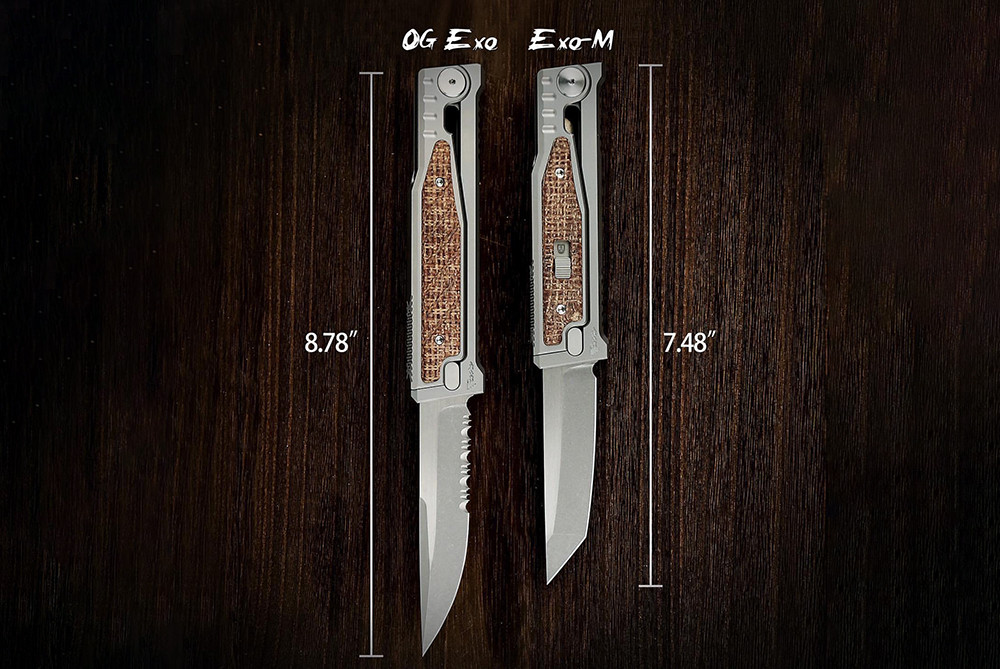 Reate Knives EXO-M Exoskeleton Design Manual OTF Knife Tanto Stonewash ...