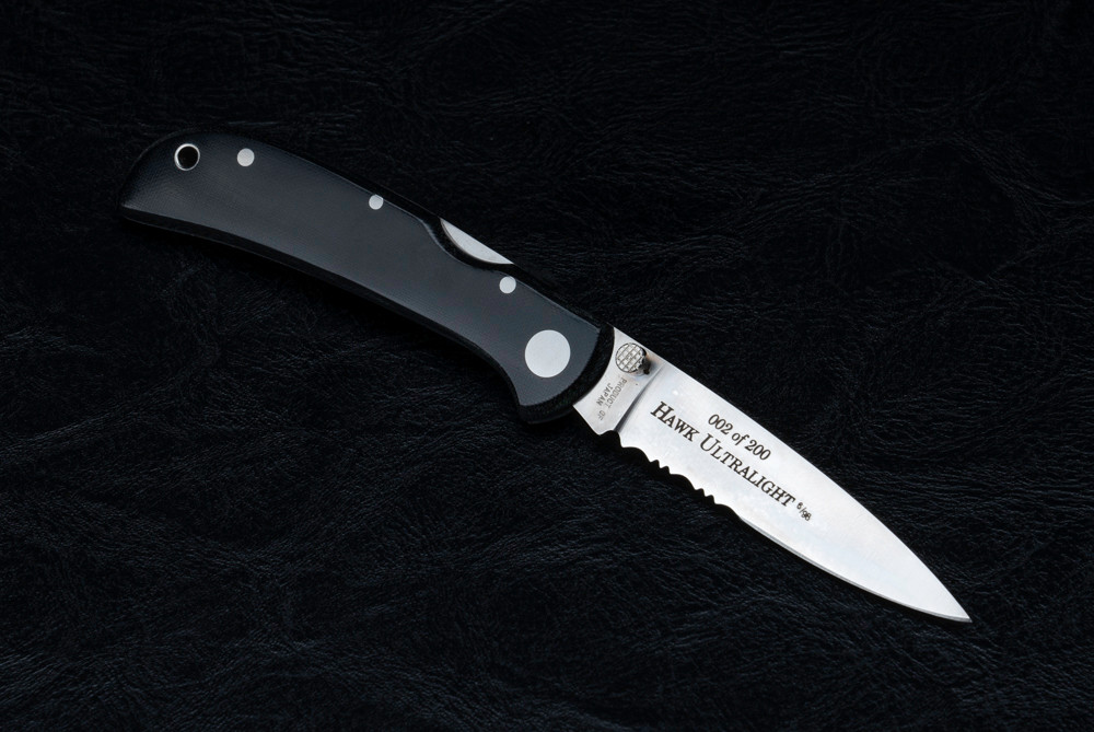 Al Mar Knives Hawk Ultralight Folding Knife Polished Blade w/ Black ...