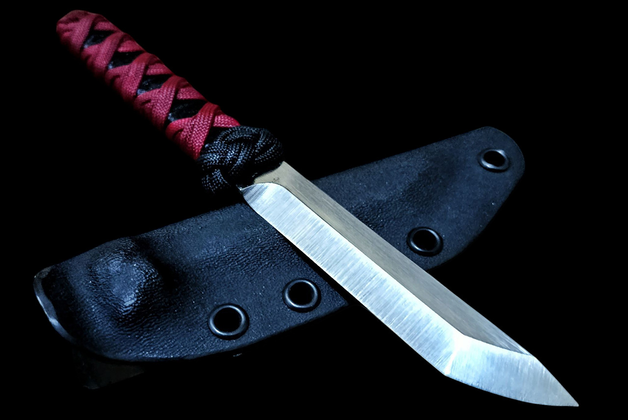 Ecos Knives 10" Custom Tanto Red & Black wrap with Turks Head ...