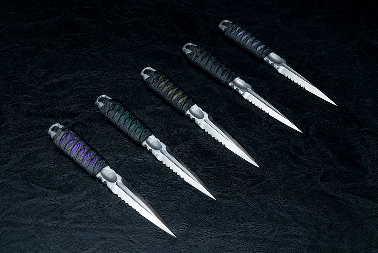 Knight Elements Custom OSS Dagger Partially Serrated Blade w/ Cord Wrap ... Knight Elements Custom OSS Dagger Partially Serrated Blade w/ Cord Wrap ...