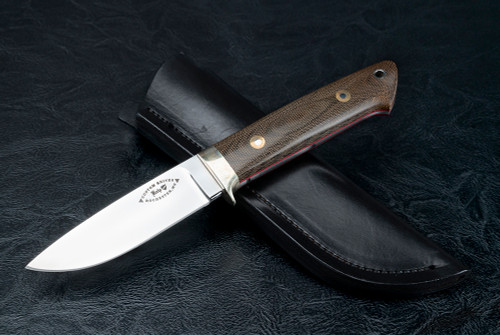 Mike Sanders Custom Fixed Blade Drop Point w/ Micarta Contoured Handles ...