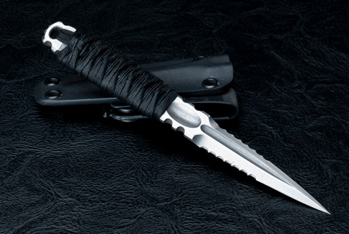 Knight Elements Custom OSS Dagger Partially Serrated Blade w/ Cord Wrap ...