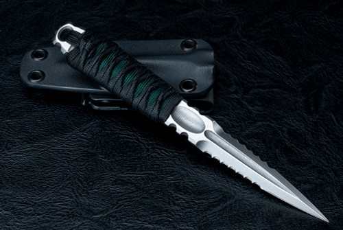 Knight Elements Custom OSS Dagger Partially Serrated Blade w/ Cord Wrap ...