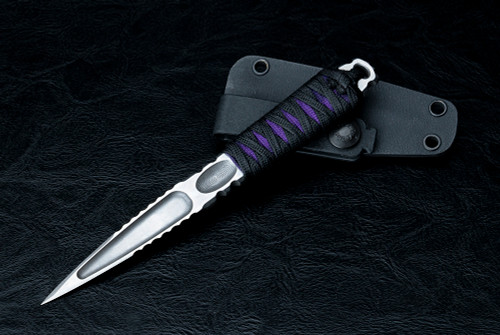Knight Elements Custom OSS Dagger Partially Serrated Blade w/ Cord Wrap ...