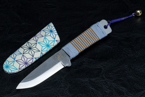 Nagao Higonokami Kogatana Bannou Drop Point Black Blade Brown/Red ...
