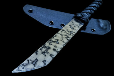 Ecos Knives 8.5" Custom Tanto Blue & Black wrap with Turks Head ...