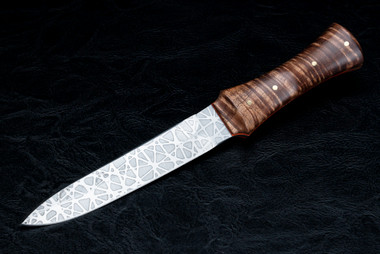 Watson Knives Yari Tanto Fixed Blade Knife Acid Etched Blade w/ Curly ...