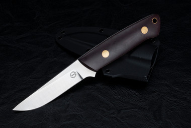 Dozier Knives K-7 Slim Outdoorsman Fixed Blade Satin Finish w/ Burgundy ...