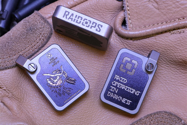 Raidops T-Raid Operations Titanium Pendant/Knuckle Metallic Gray Finish - Tactical Elements Inc