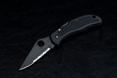 Spyderco Knives Delica 1 Clipit Folding Knife Fully Serrated Black ...