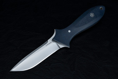 Jerry Hossom Knives Narc Custom Fixed Blade Satin Finish Blade w/ Blue ...
