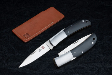 Al Mar Knives Falcon Classic Folding Knife Satin Blade w/ Black Linen ...