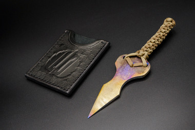 Strider Knives Titanium Push Dagger w/ Paracord Lanyard and Leather ...