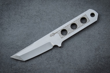 David Sharp Custom Pocket Fixed Blade Knife A2 Tanto Bead Blast w ...