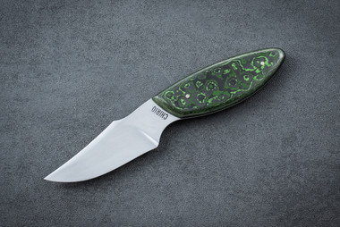 Chirio Knives Custom Mini Fighter Satin Blade w/ Fat Carbon Green Storm ...