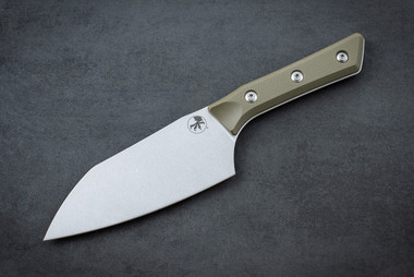 Microtech Knives 6" Santoku Fixed Blade Kitchen Knife Stonewashed Blade ...
