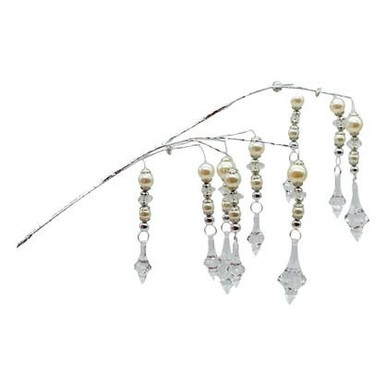Pearl Weeping Acrylic Drop Spray 66cm Silver/Clear - Cape View Nursery