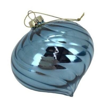 Bauble - Shiny Drop Blue 10cm Blue - Cape View Nursery