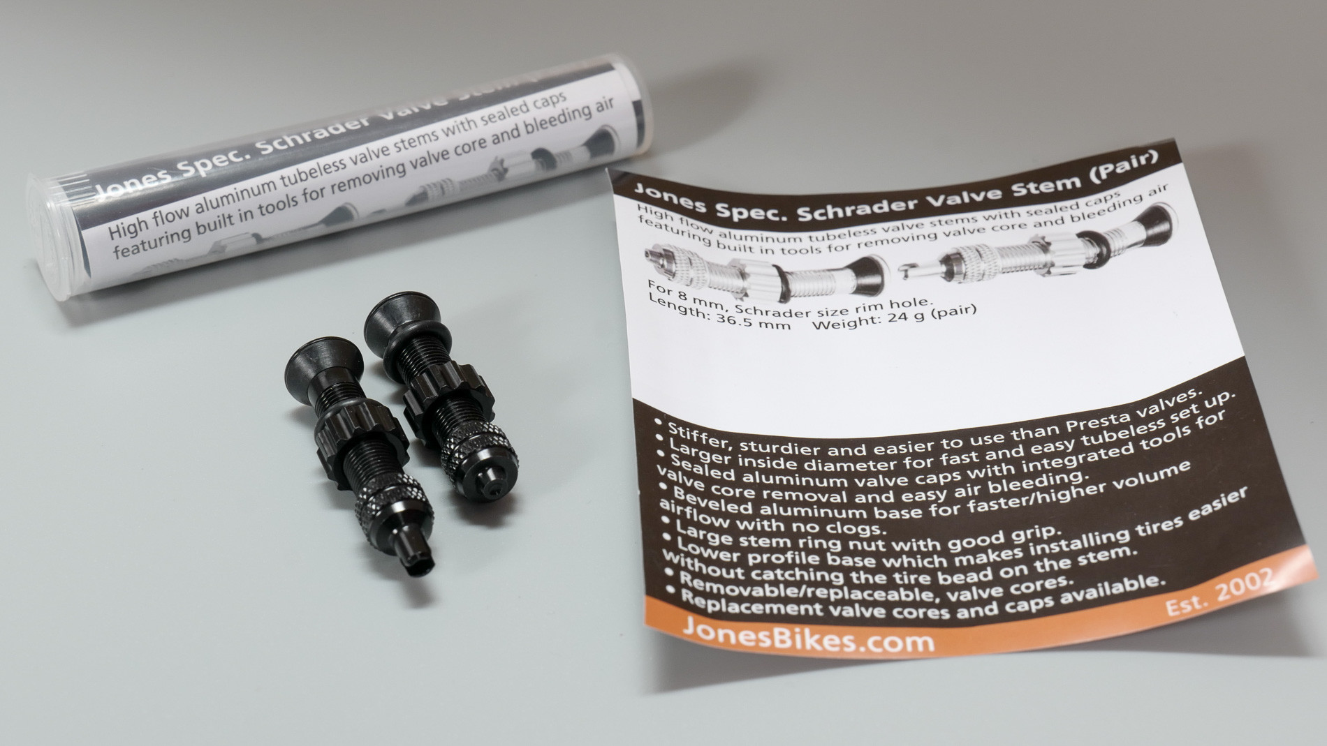 Jones Spec. Schrader Valve Stem