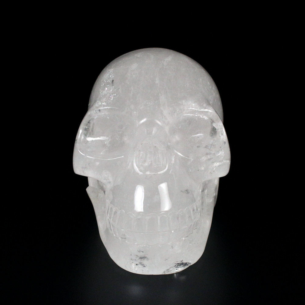 Himalayan Quartz Carved Crystal Skull Life Size 7.25"