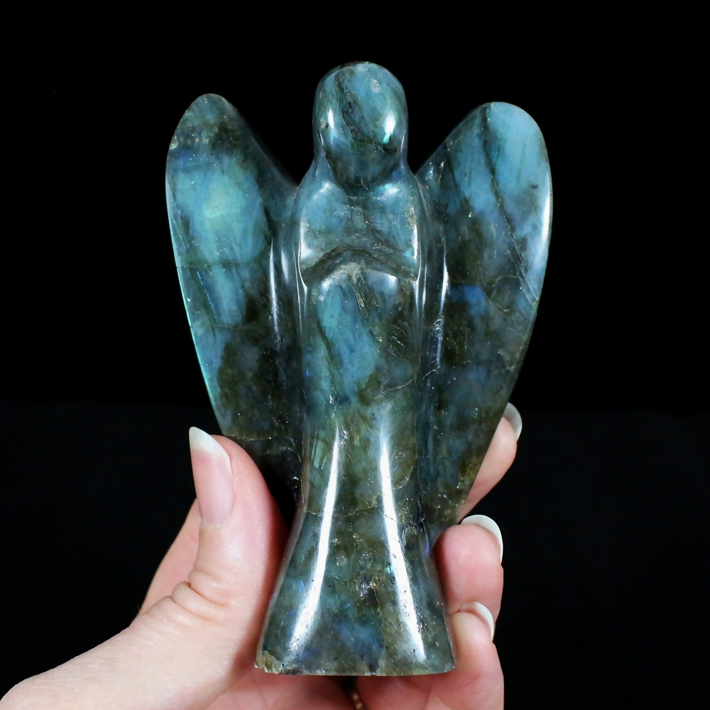A+ Labradorite Crystal Angel Carving
