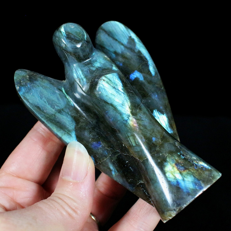 A+ Labradorite Crystal Angel Carving