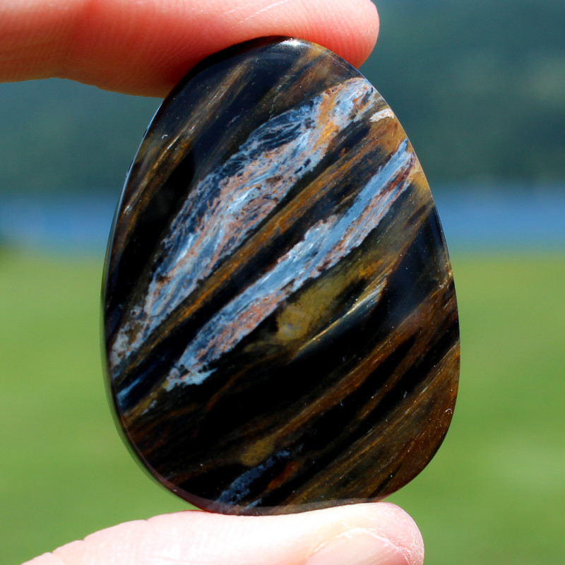 Blue Pietersite Gemstone Pendant Bead