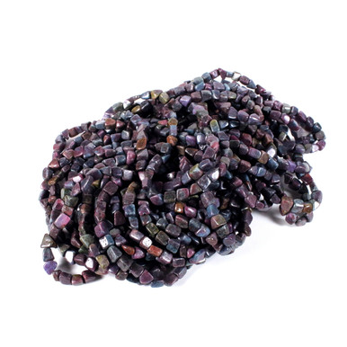 Ruby Kyanite Gemstone Chip Beads Necklace Strand 33"