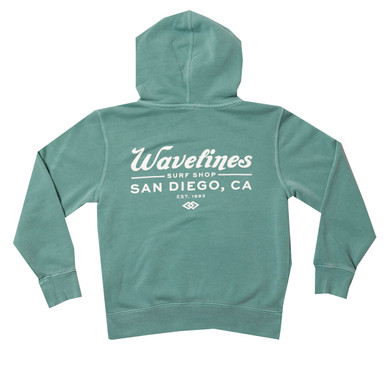 Cursive Hood Pigment Wash Youth - WAVELINES SURF SHOP