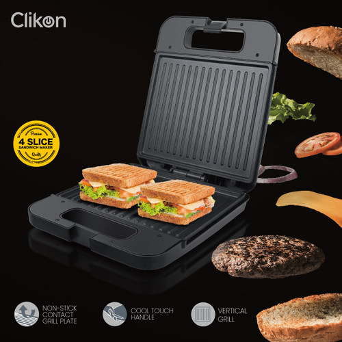 Clikon Non-Stick Vertical Contact Grill Sandwich Maker CK2467
