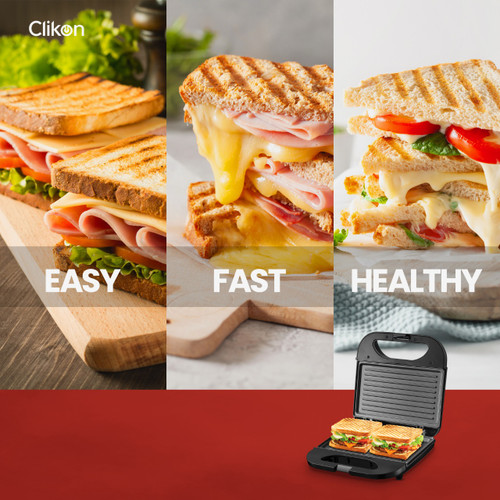 Clikon 2 Slice Contact Grill Sandwich Maker with Heat Insulated handle