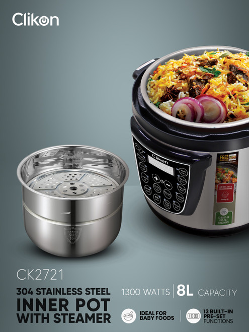 Clikon CK2721 Multi-functional Pressure Cooker with 13 built in presets